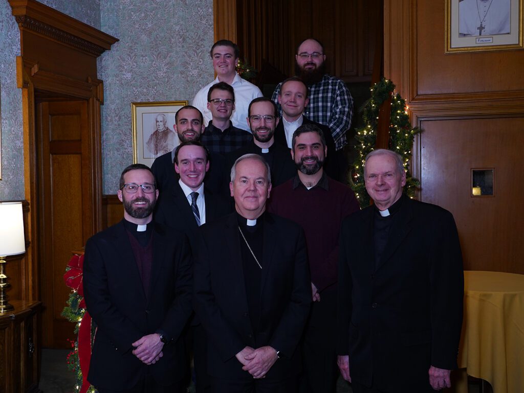 Seminarians gather with Bishop Bambera for Project Andrew Dinner ...