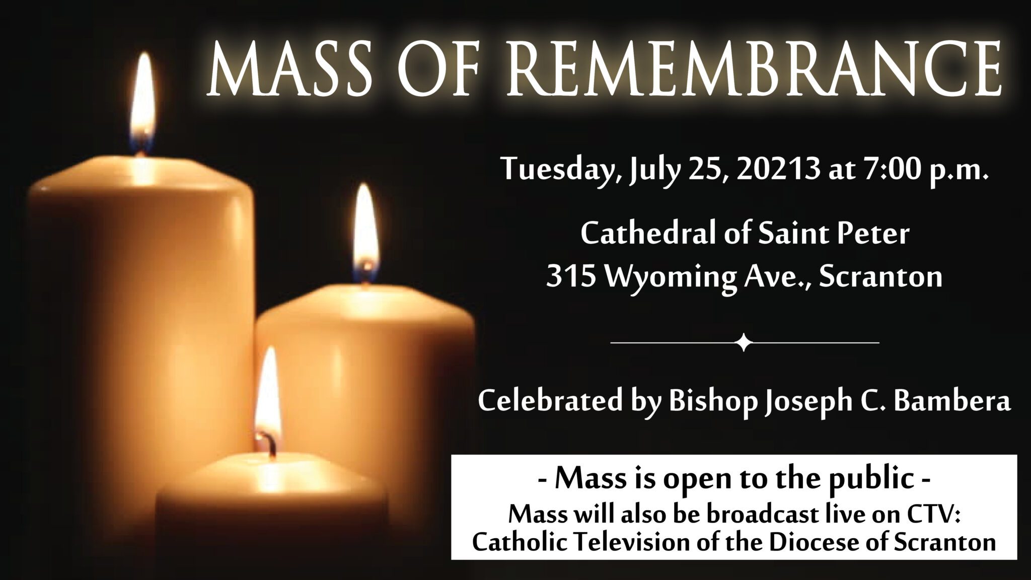 Bishop Bambera to celebrate Mass of Remembrance July 25 – Diocese of ...