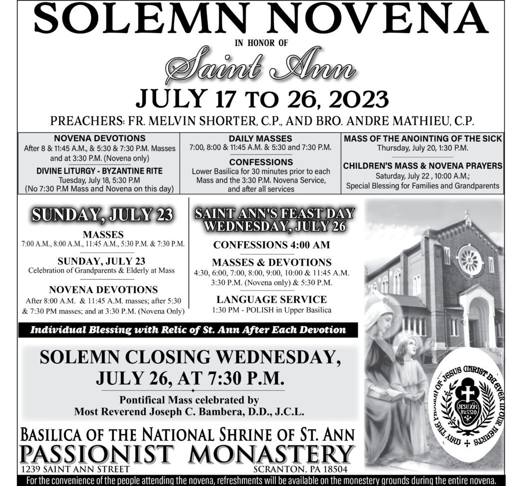 For 99th year, Solemn Novena to Saint Ann to open in Scranton – Diocese ...