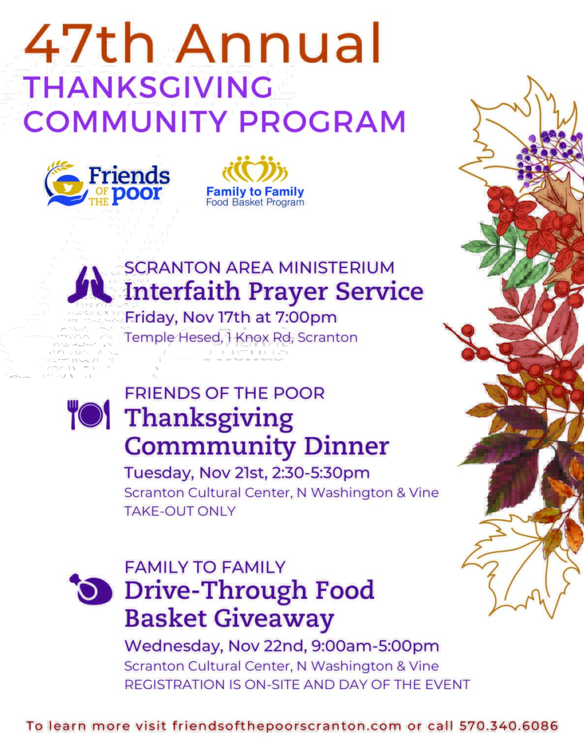 47th Annual Thanksgiving Community Program – Diocese of Scranton
