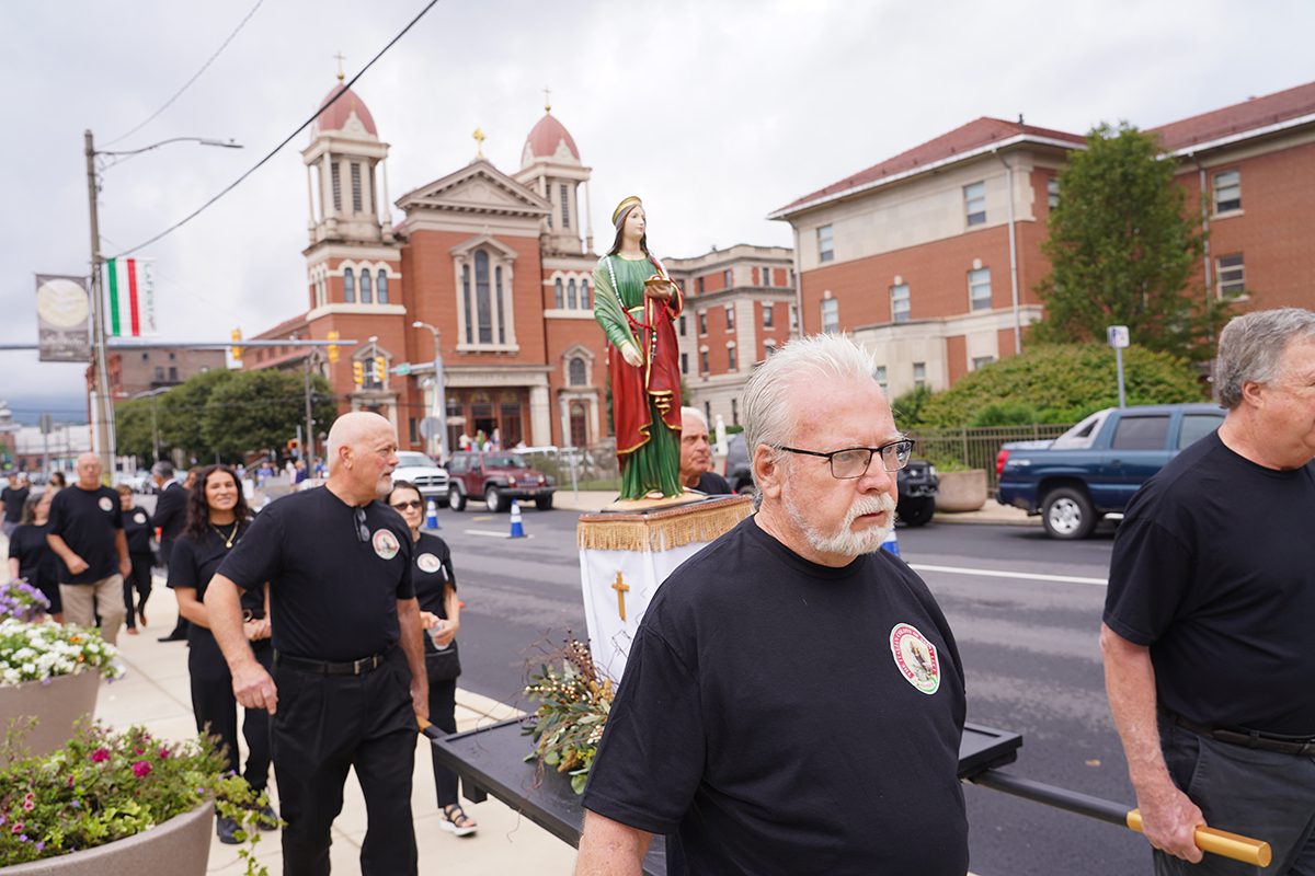 Procession of Saint Lucy statue following Mass in Italian likely to ...