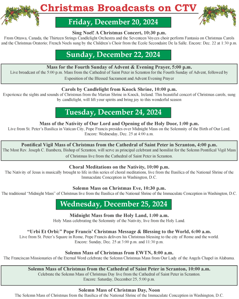 Catholic Television to broadcast Christmas Masses from the Cathedral of ...