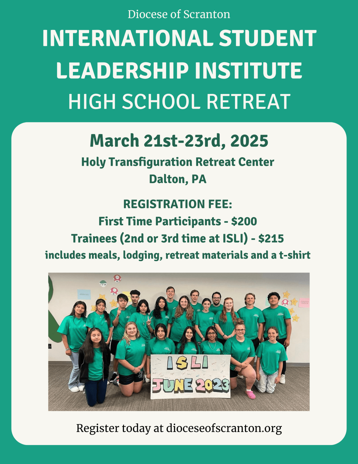 International Student Leadership Institute (ISLI) 2025 – Diocese of Scranton