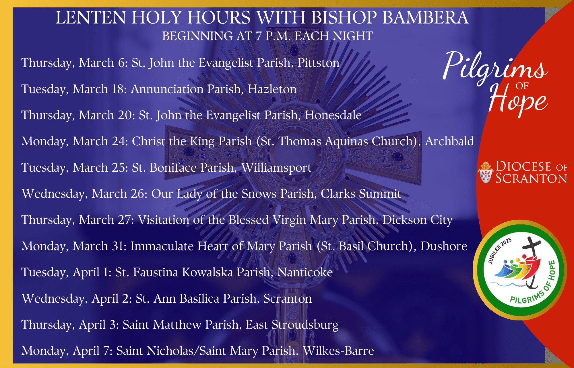 Bishop Bambera to celebrate Ash Wednesday Mass on March 5 at Cathedral ...