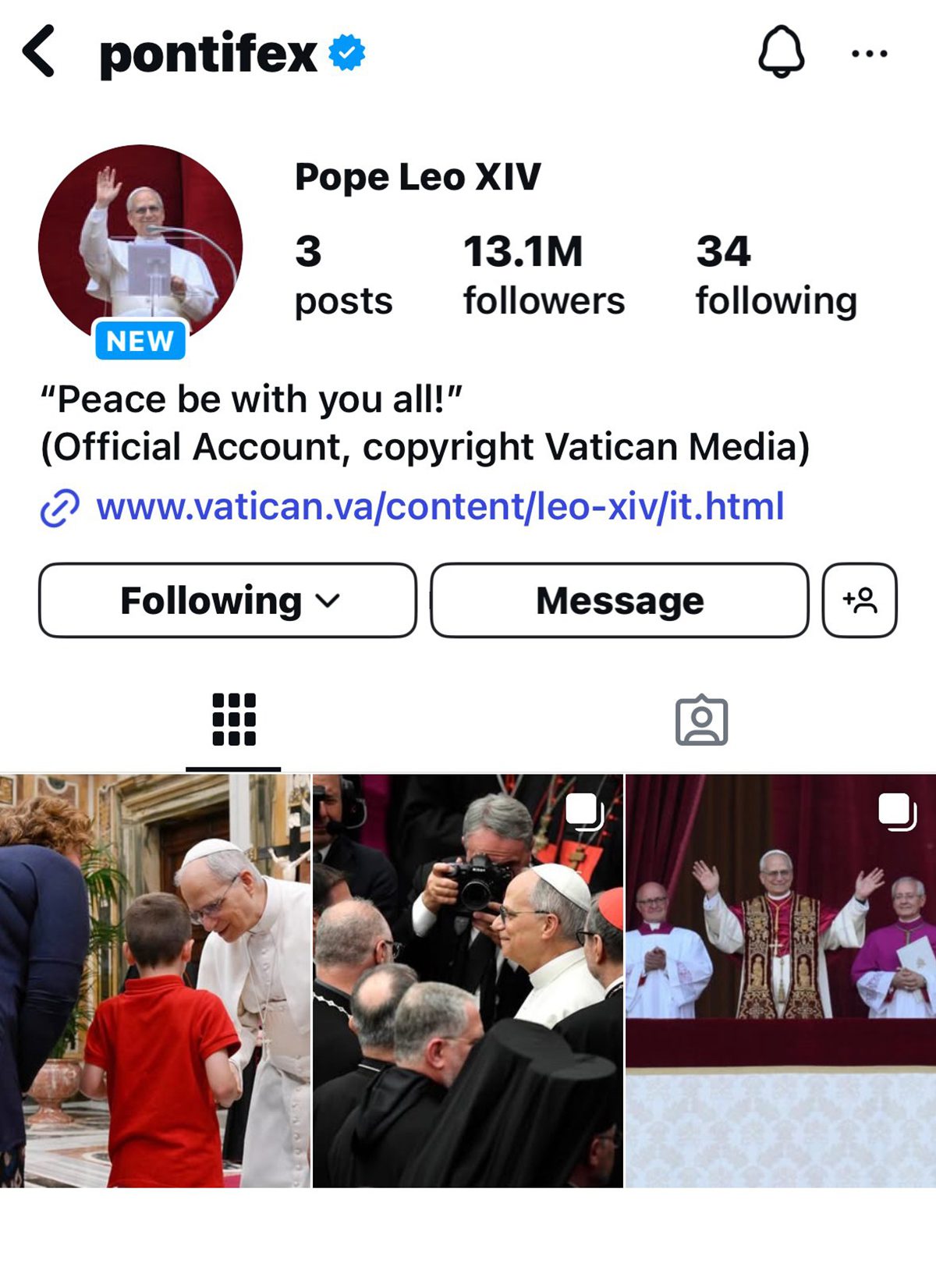 Pope Leo XIV on social media: Instagram and X accounts up and growing – Diocese of Scranton