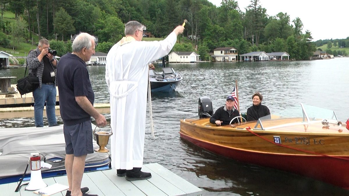 Holy water meets lake water at Harveys Lake Boat Blessing – Diocese of ...