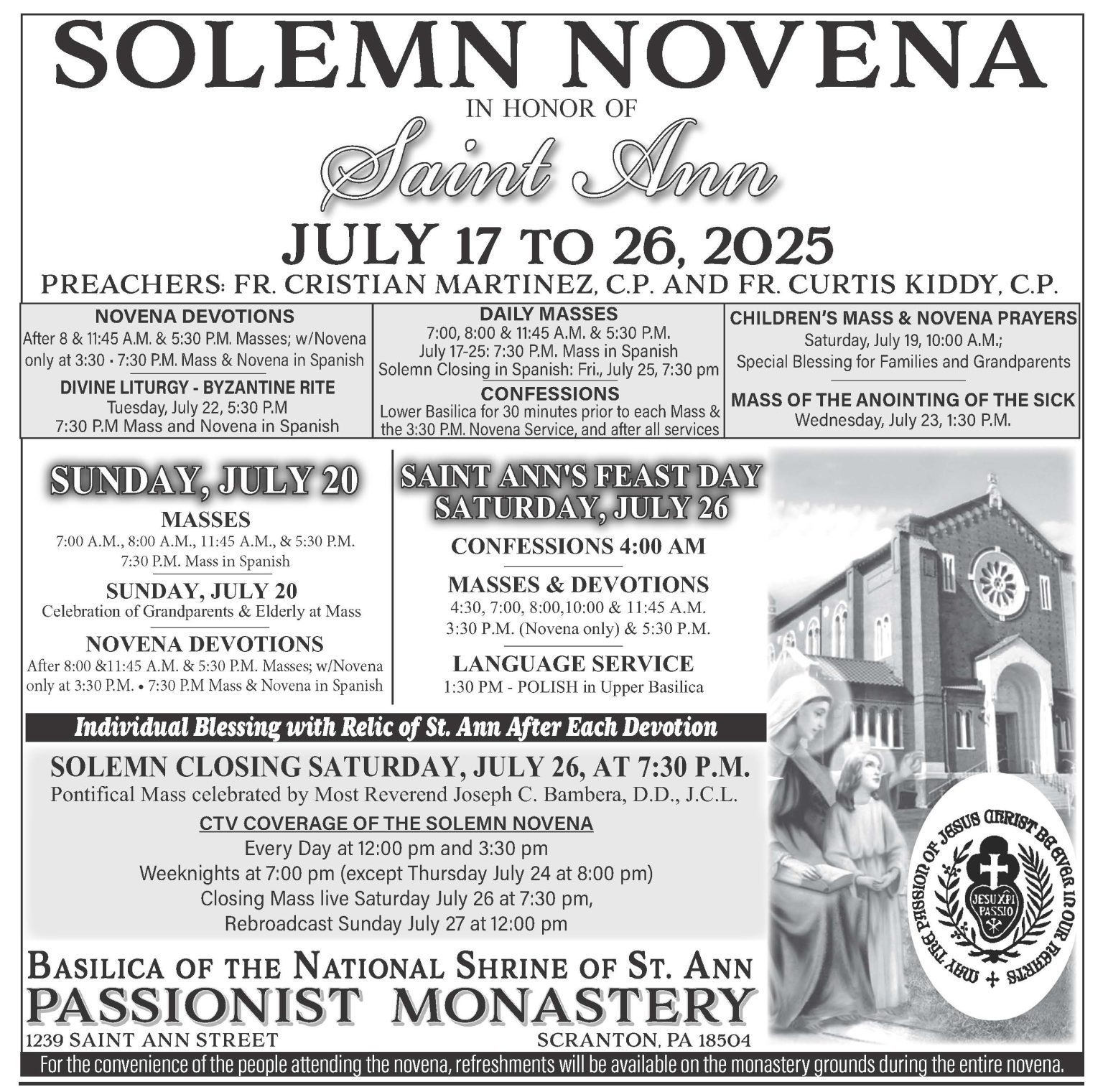 ‘Hope Never Fails’ will be theme for 2025 Solemn Novena to Saint Ann – Diocese of Scranton