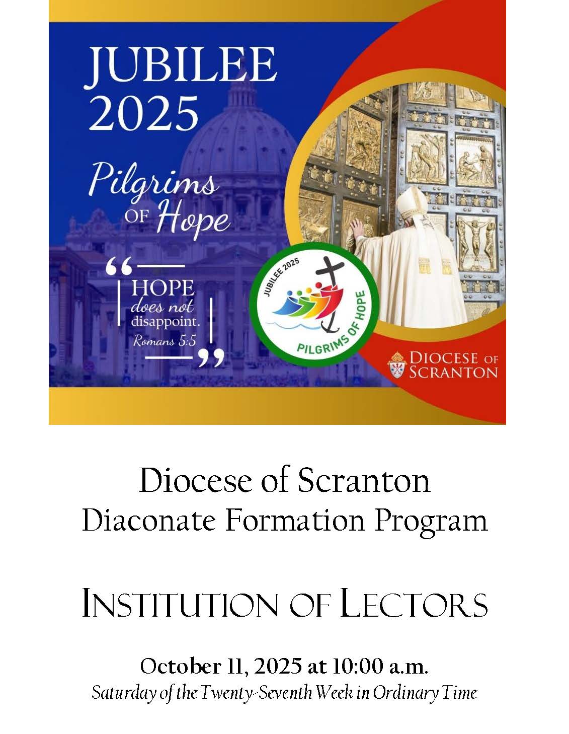 Eight men in preparation for Diaconate to receive Rite of Institution ...